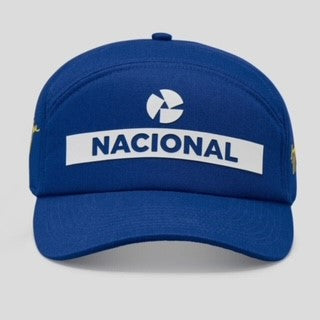 Senna Origional Blue National Cap with Presentation Woven Draw String Bag Ayrton Senna official Licenced Collection