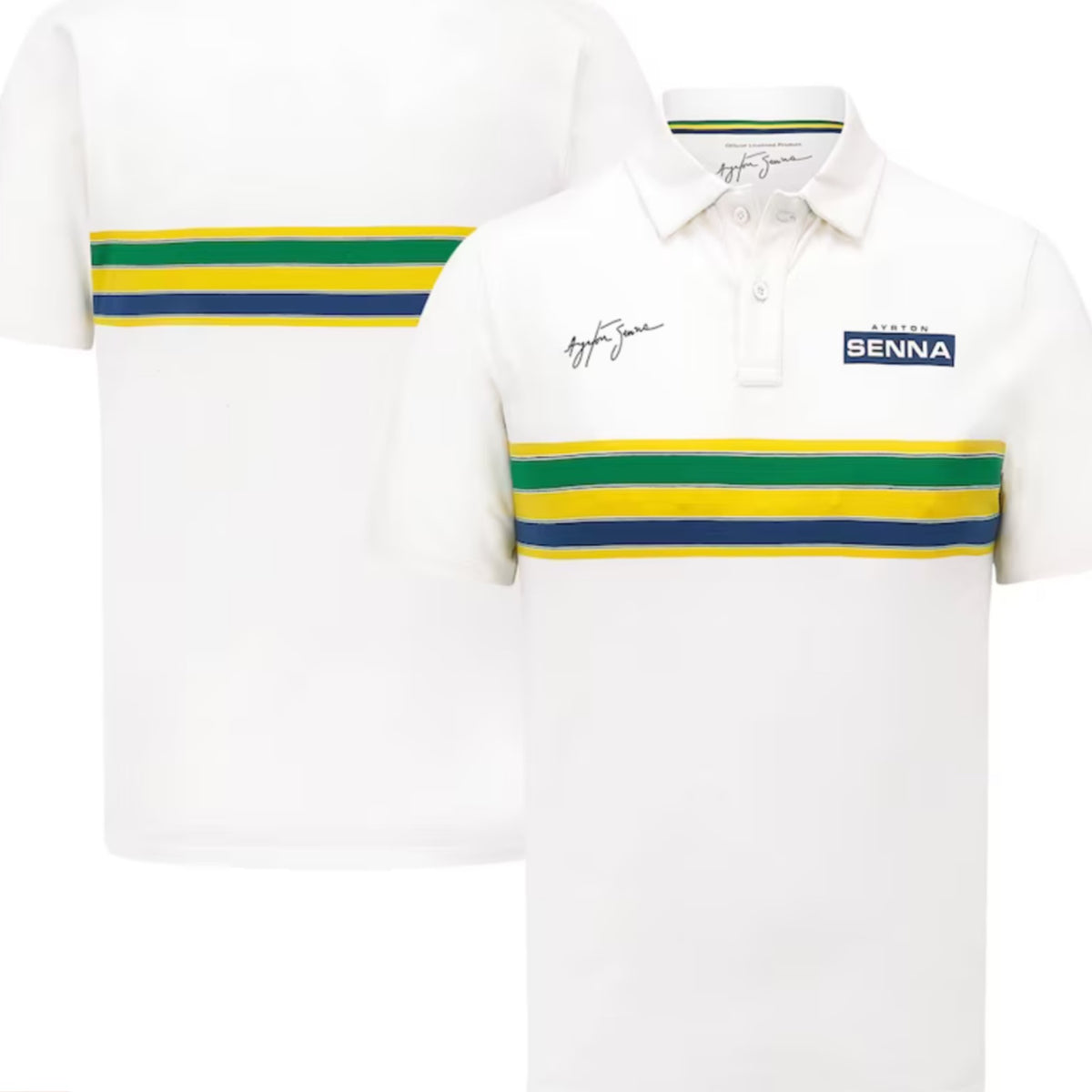 Ayrton Senna Official Licenced Collection Iconic Helmet Striped Organi ...