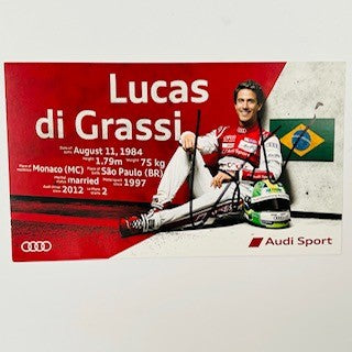 Lucas di Grassi Hand Signed Audi Sport Sport Le Mans Team Driver Card ...