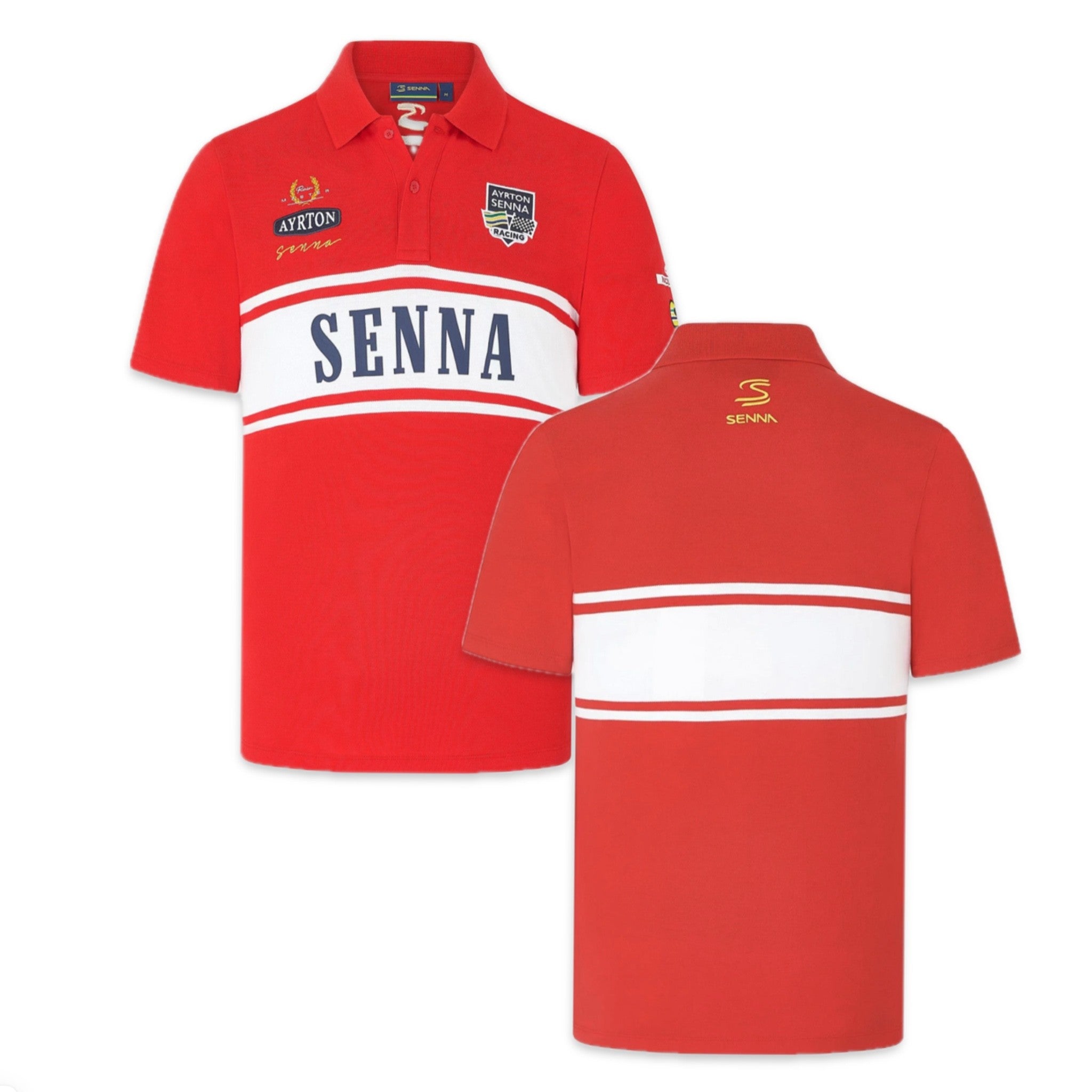 Ayrton Senna Official Merchandise Collection Legacy Patchwork Polo Shi ...